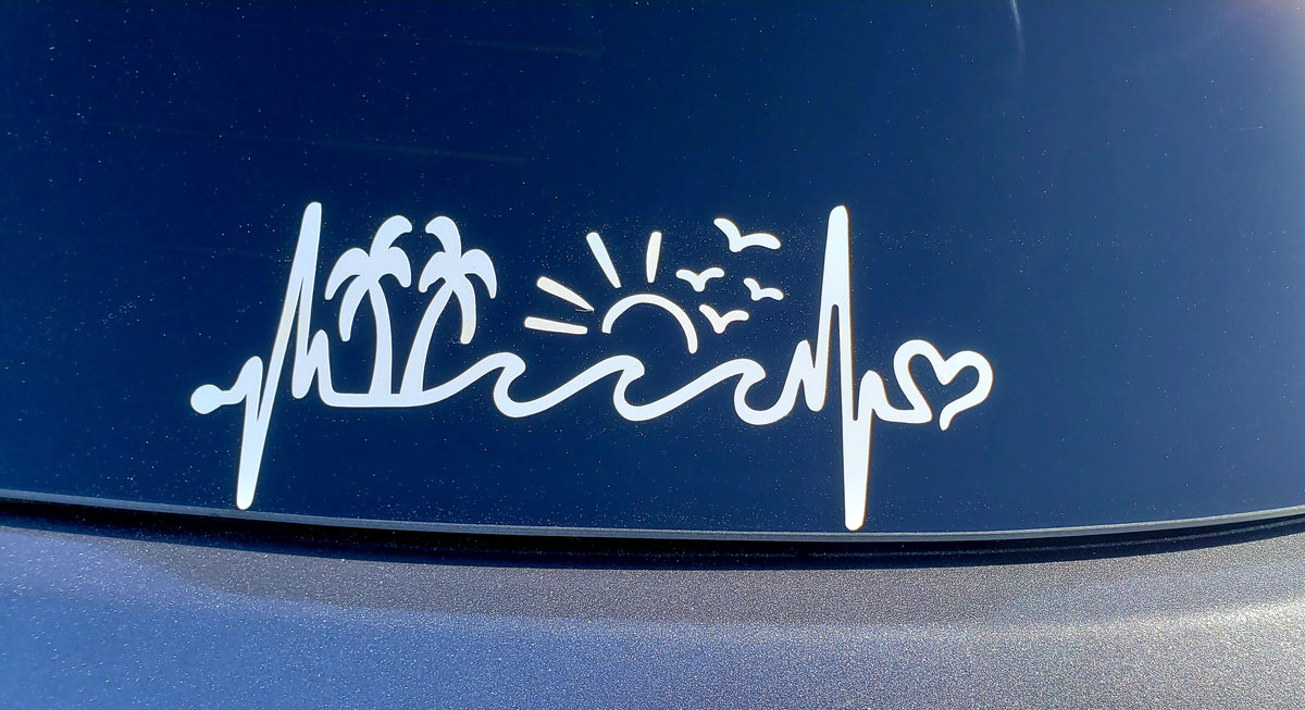 Trop Life Heartbeat Decal – HatLadyBling